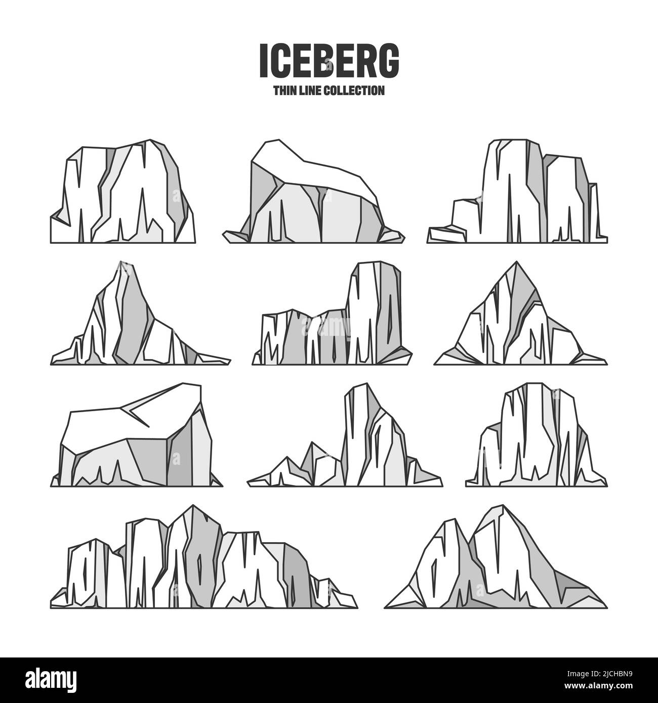 Ice berg drawing Black and White Stock Photos & Images - Alamy