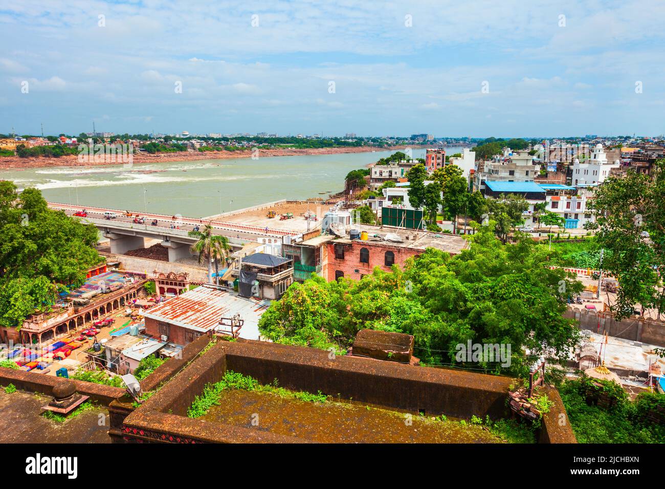 Kota city aerial panoramic view in Rajasthan state of India Stock Photo ...