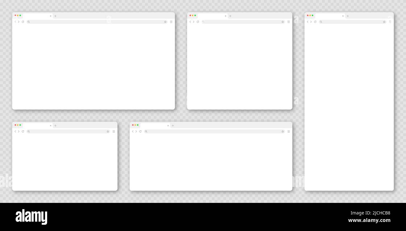 Blank web browser window with tab, toolbar and search field. Modern ...