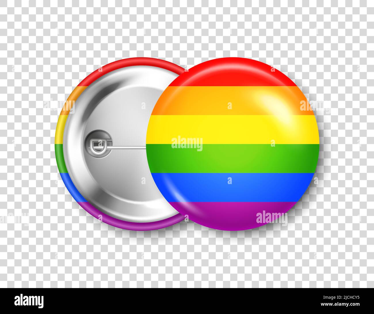 Realistic colorful badge with LGBTQ rainbow flag. Lesbian, gay ...
