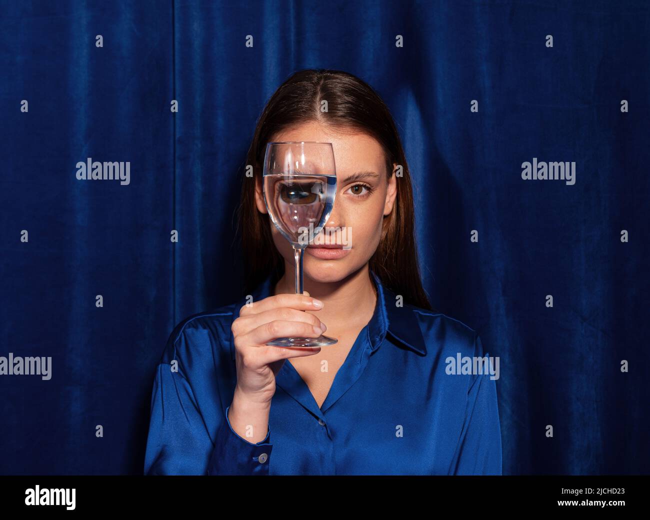 Distorted woman portrait hi-res stock photography and images - Alamy