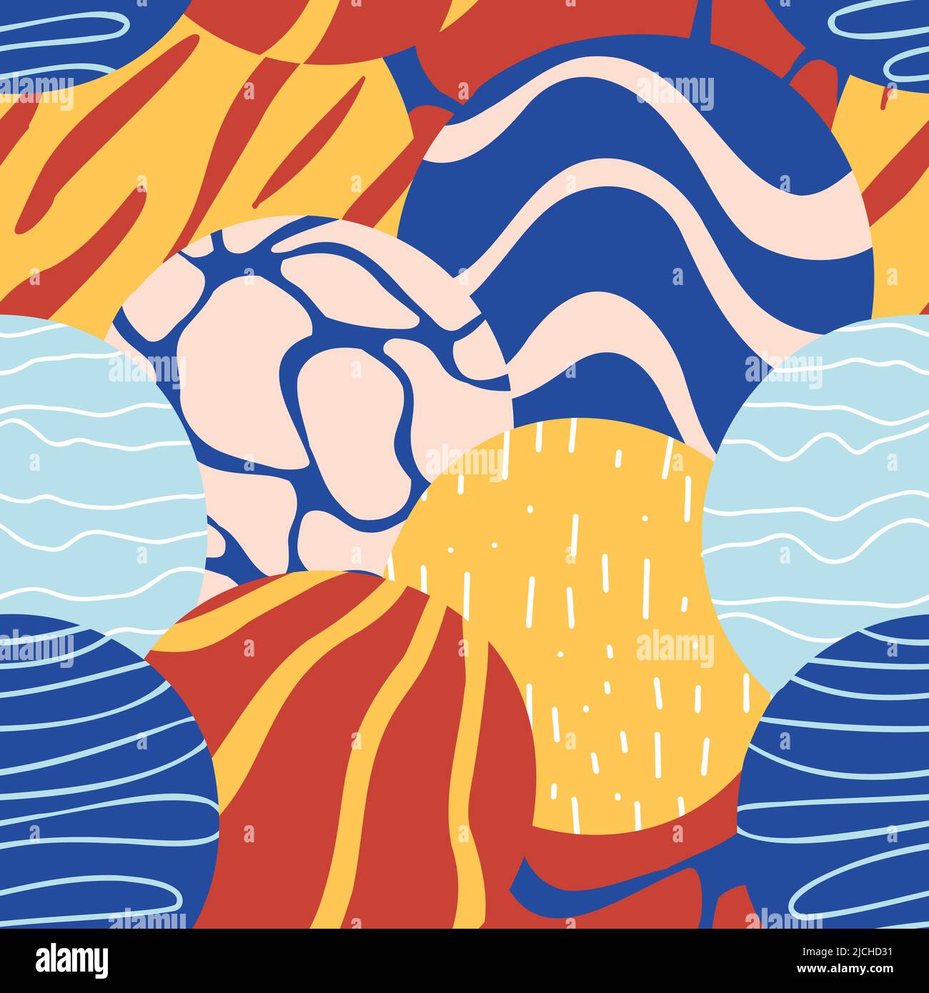 Abstract collage creative shapes seamless pattern, collage from ...