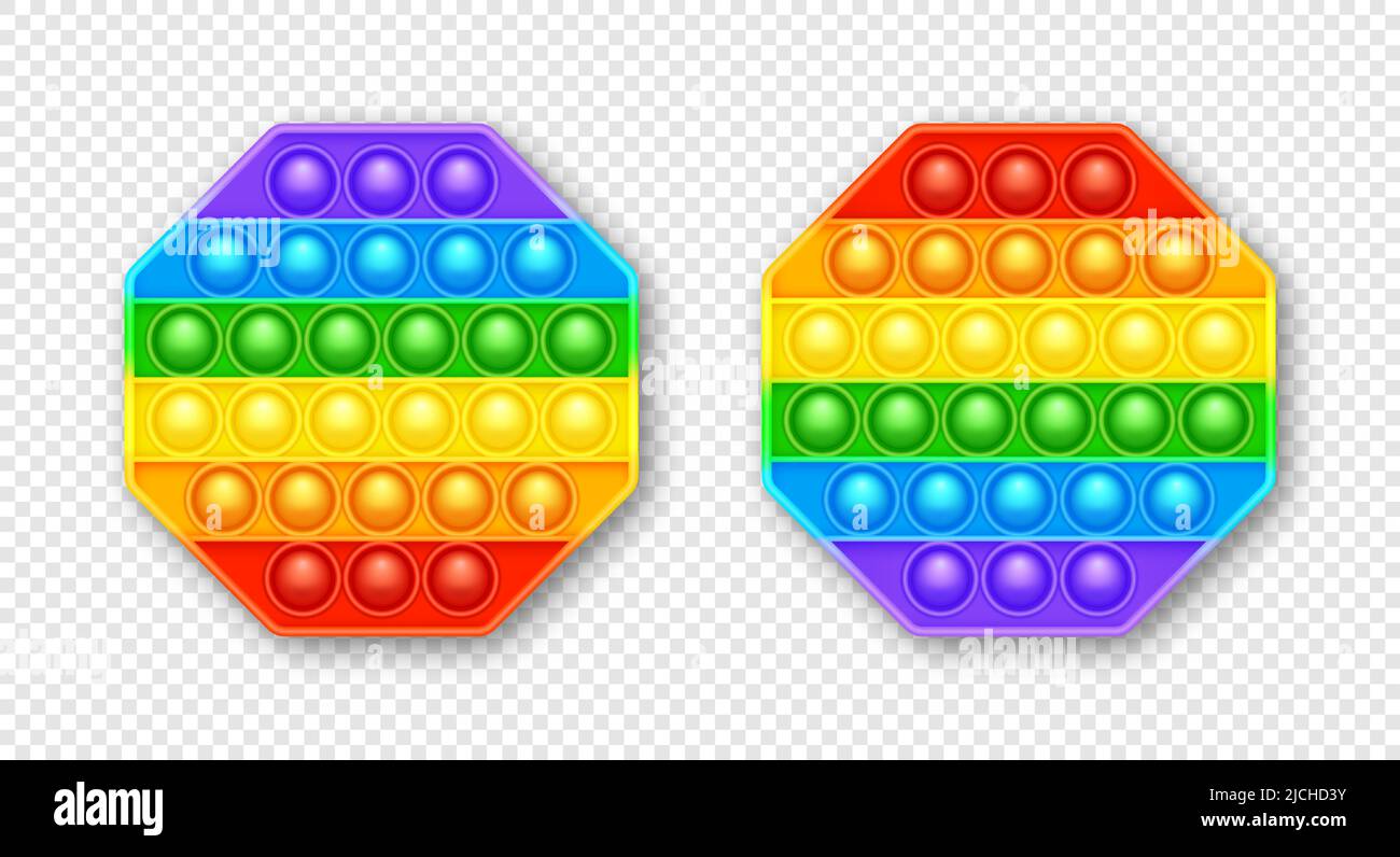 Colorful silicone anti-stress pop it toy. Trendy sensory game for ...