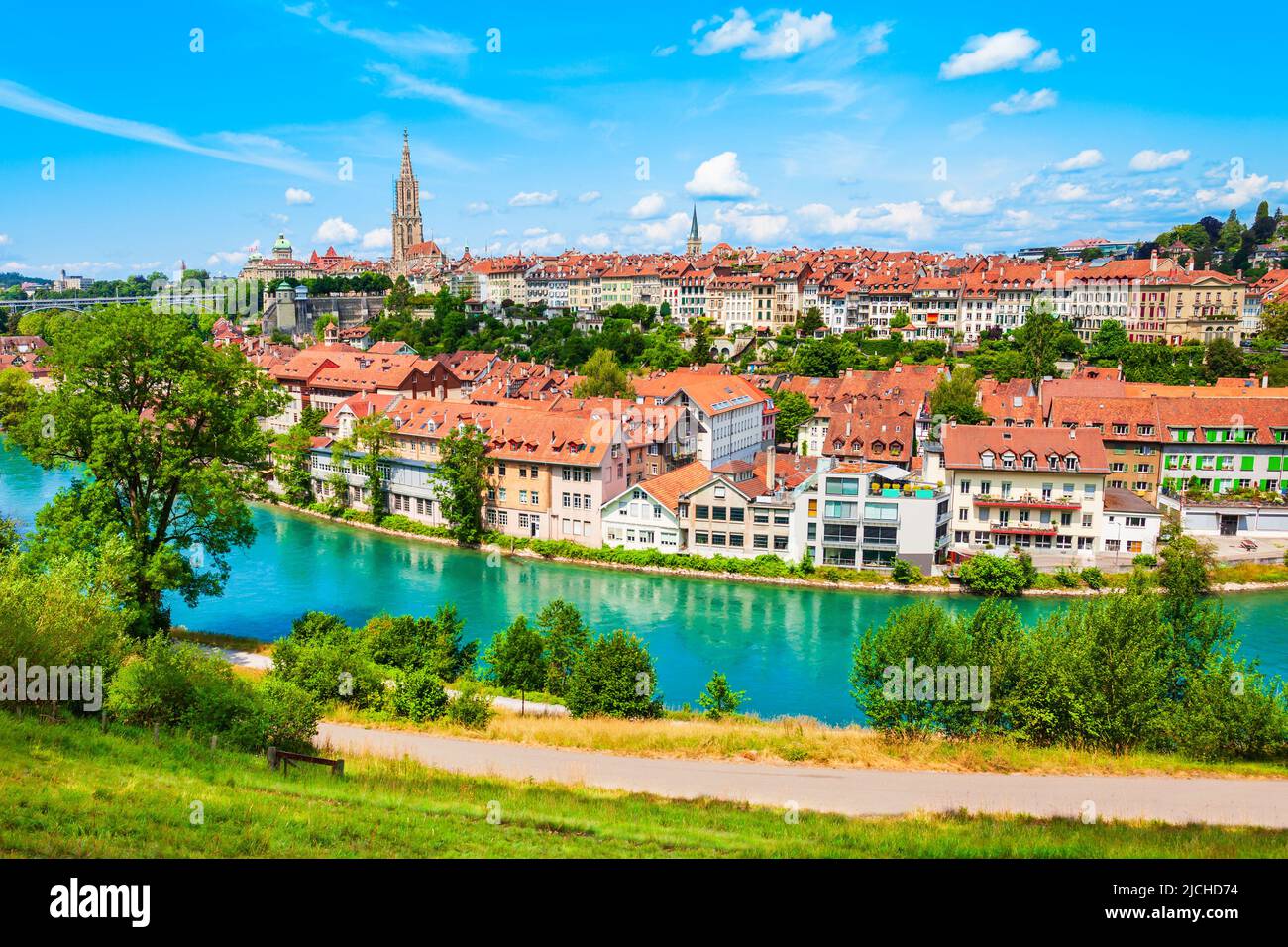 Aerial panorama bern city sunny hi-res stock photography and images - Alamy
