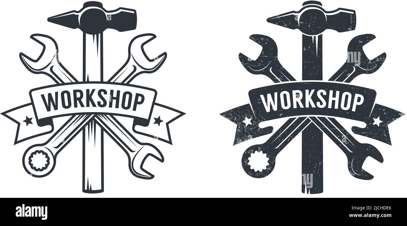 Repair service shop retro logo Stock Vector Image & Art - Alamy
