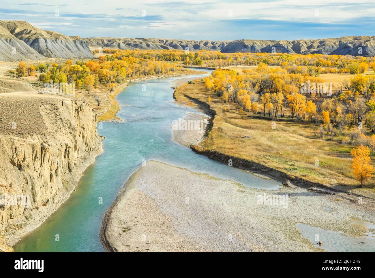 fall colors along the marias river near shelby, montana Stock Photo - Alamy
