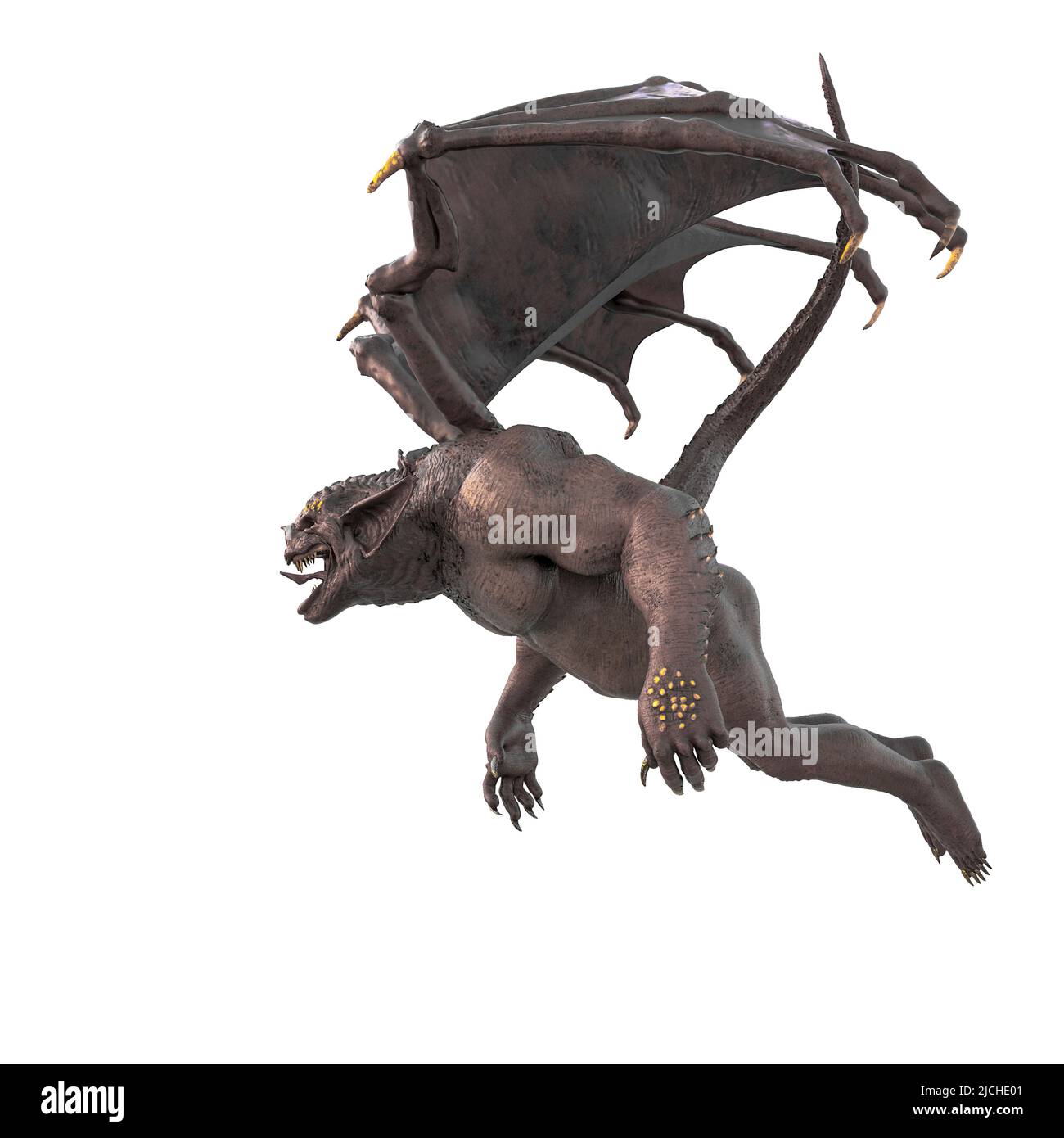gargoyle is flying side view, 3d illustration Stock Photo - Alamy