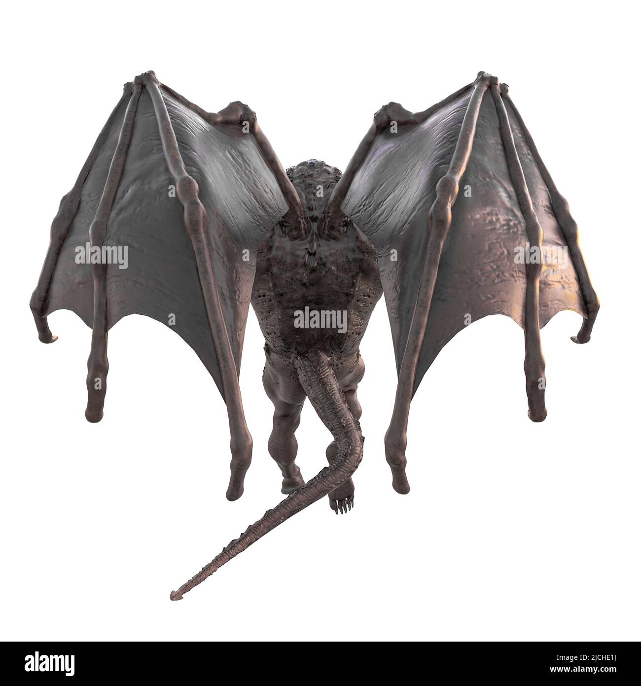 gargoyle is landing rear view, 3d illustration Stock Photo - Alamy