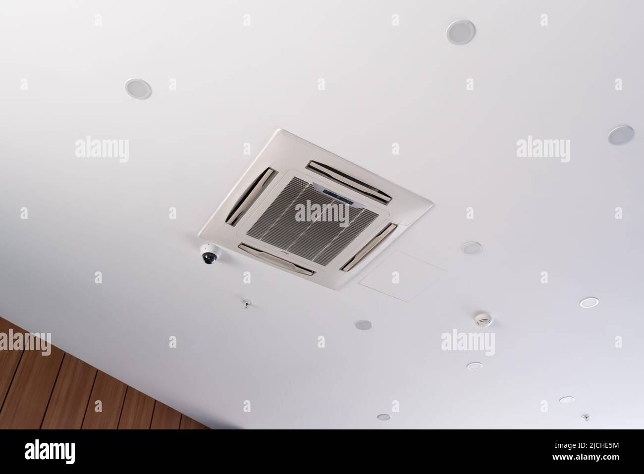 Modern ceiling cassette air conditioning system with video surveillance ...