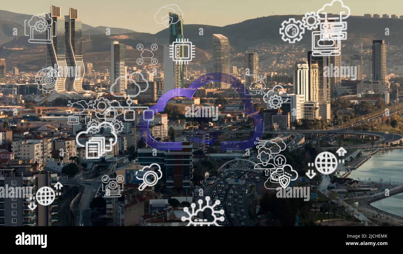 Cloud Computing diagram Network Data Storage Technology Service Stock ...