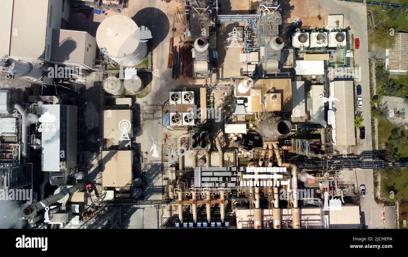 Smart factory concept. Communication network. INDUSTRY4.0 Stock Photo ...