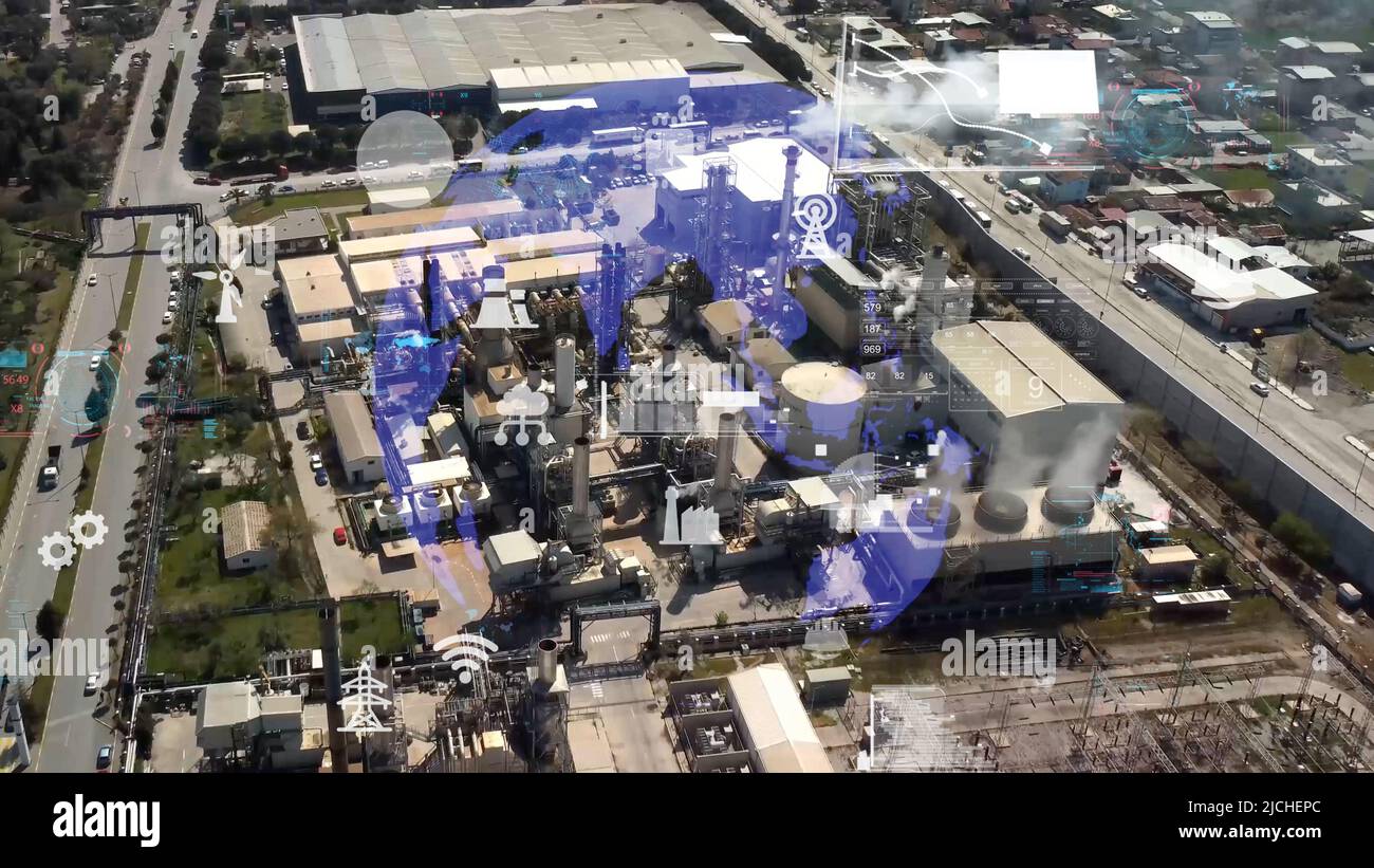 Smart factory concept. Communication network. INDUSTRY4.0 Stock Photo ...