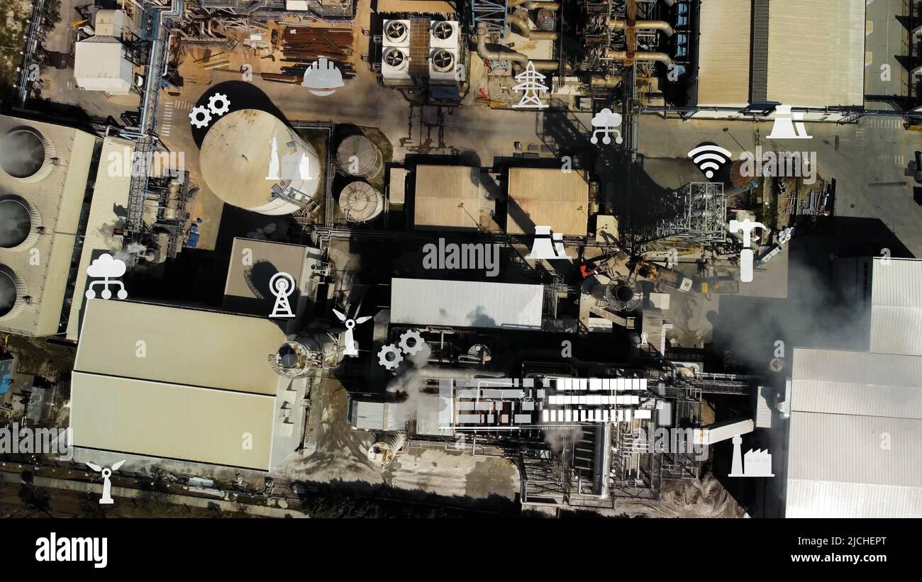 Smart factory concept. Communication network. INDUSTRY4.0 Stock Photo ...