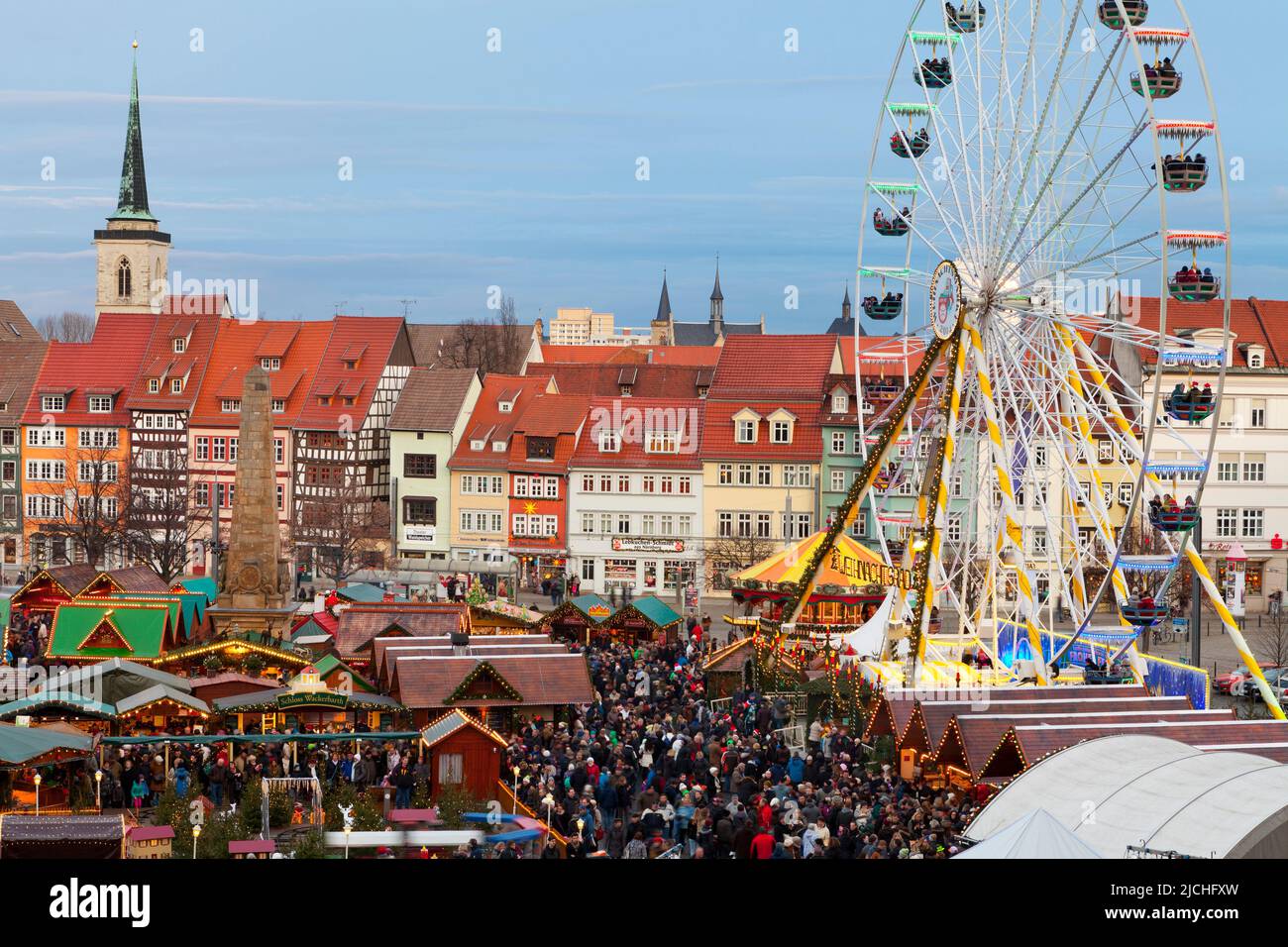 Overview of the Christmas Market in Erfurt, Thuringia, Germany Stock ...