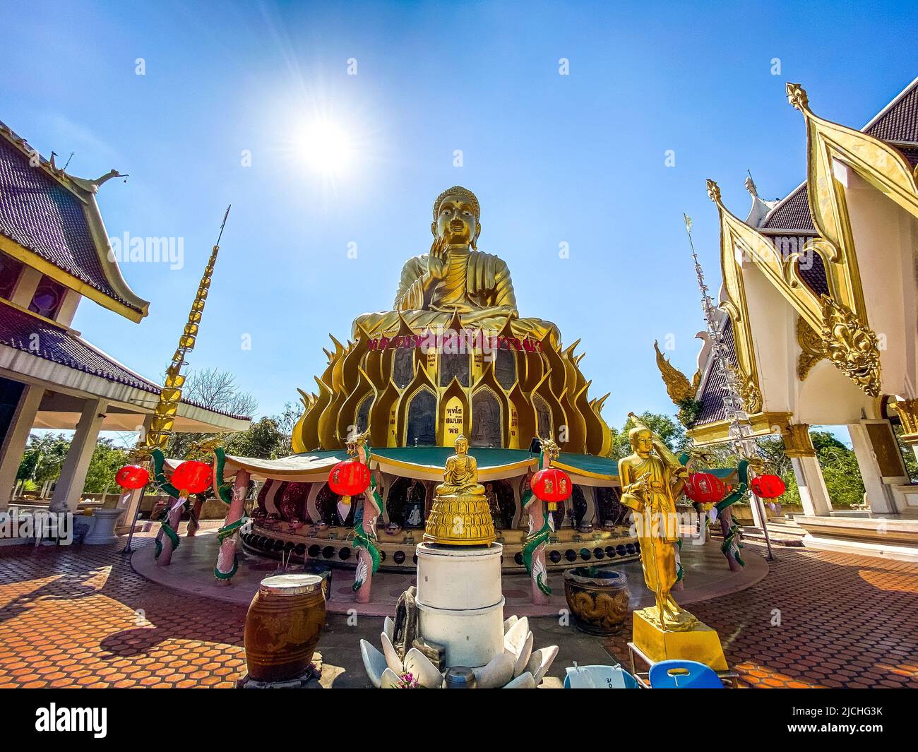 Aerial view of Wat Sam Phran the Dragon temple in Nakhon Pathom, Thailand Stock Photo - Alamy