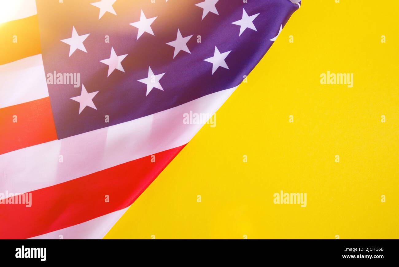 USA flag. Close-up of the American flag. Place for an inscription ...