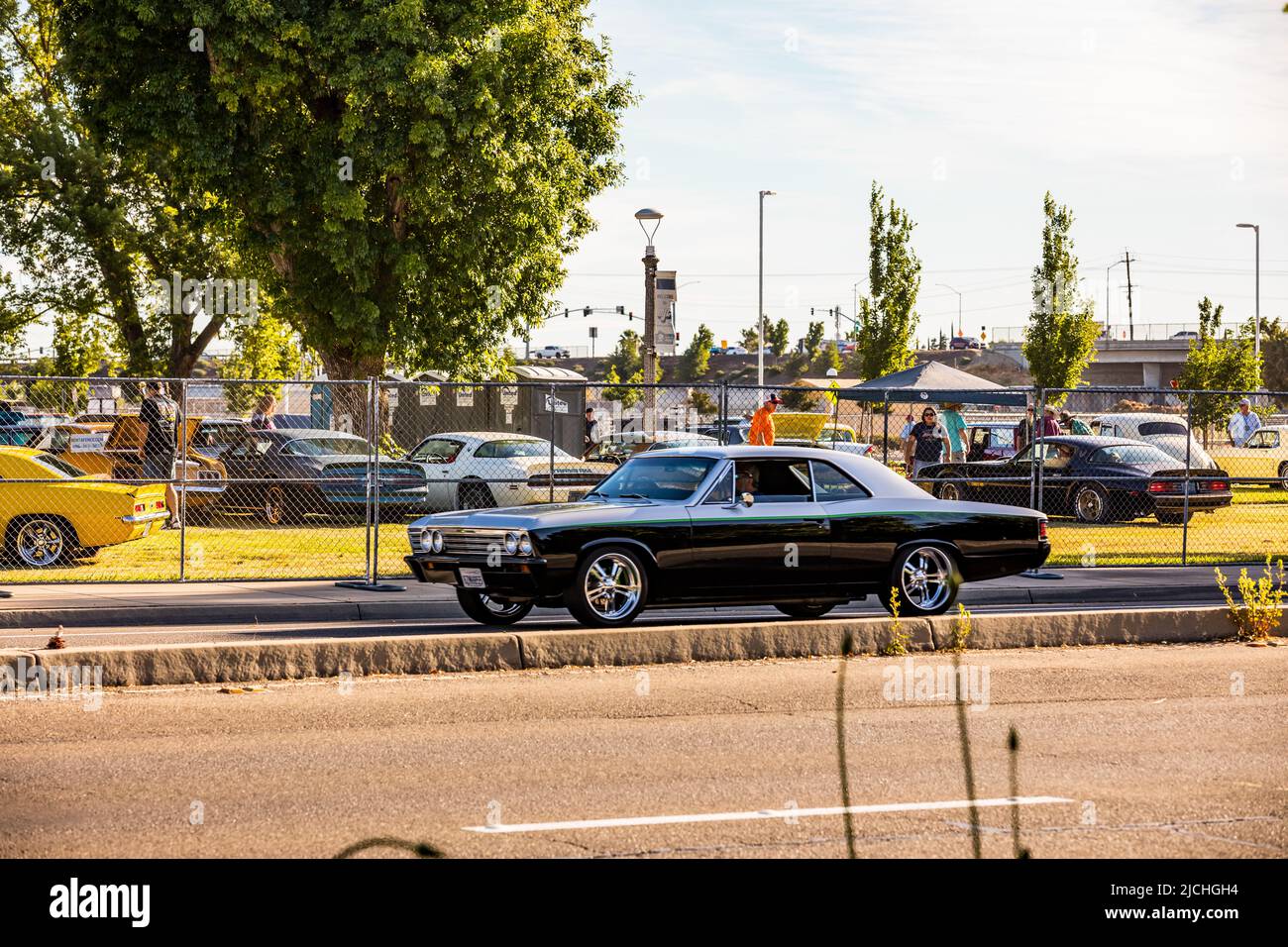 A 1967 Chevy Malibu at the American Graffiti charity Car Show at the ...