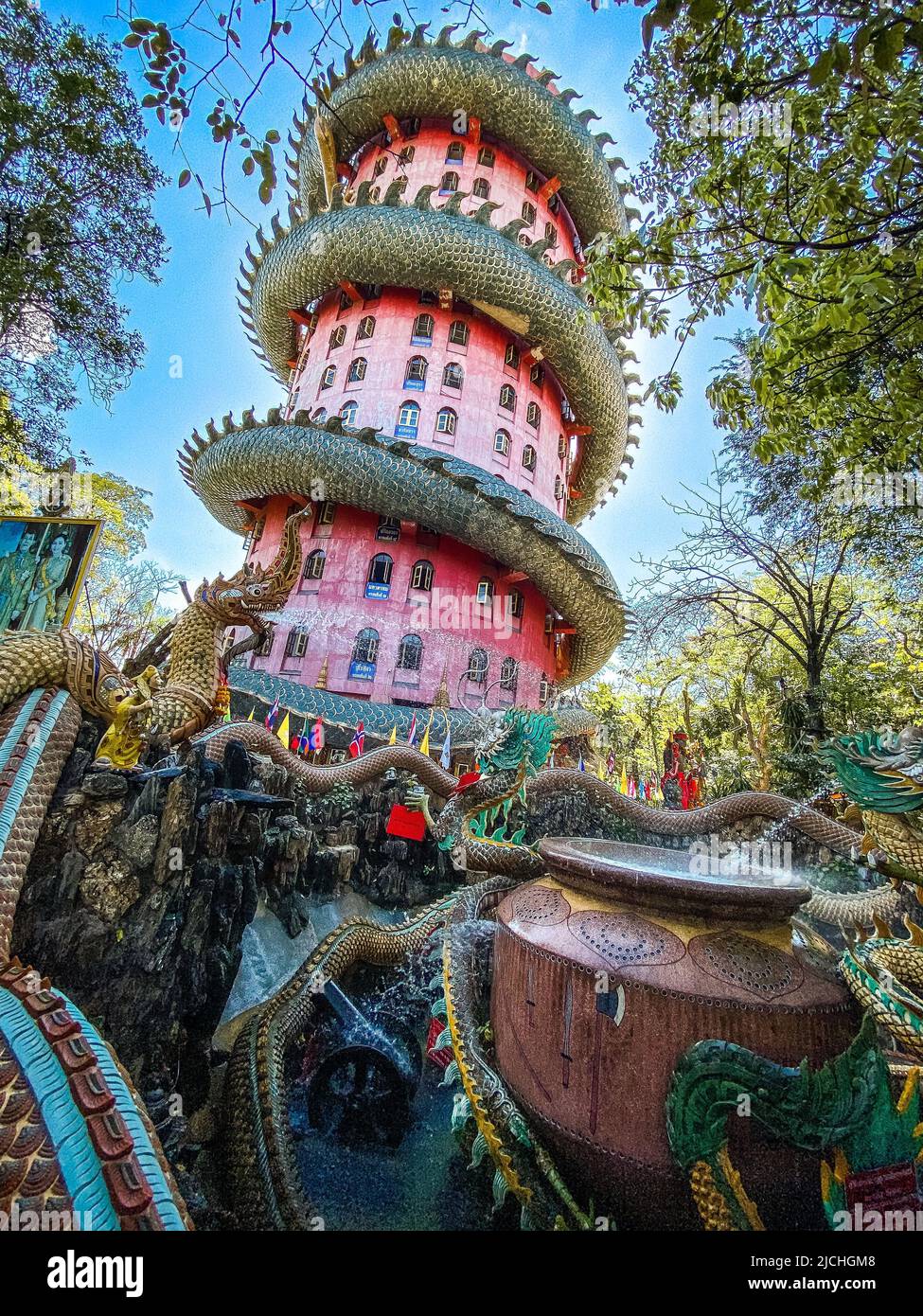 Wat Sam Phran the Dragon temple in Nakhon Pathom, Thailand Stock Photo ...