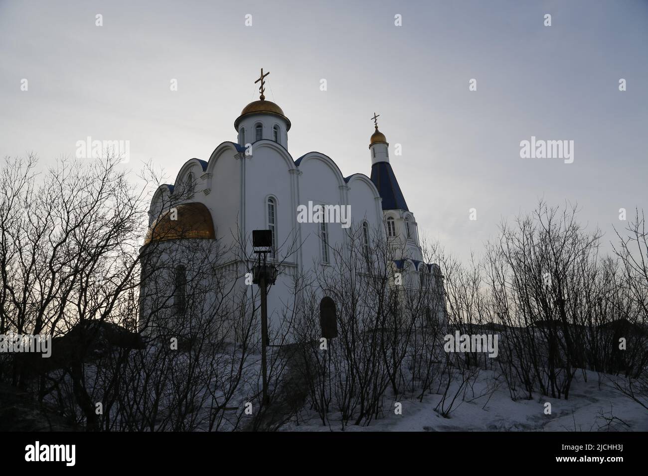 Orthodox Church of the Saviour on Waters in Murmansk, Russia; part of a ...