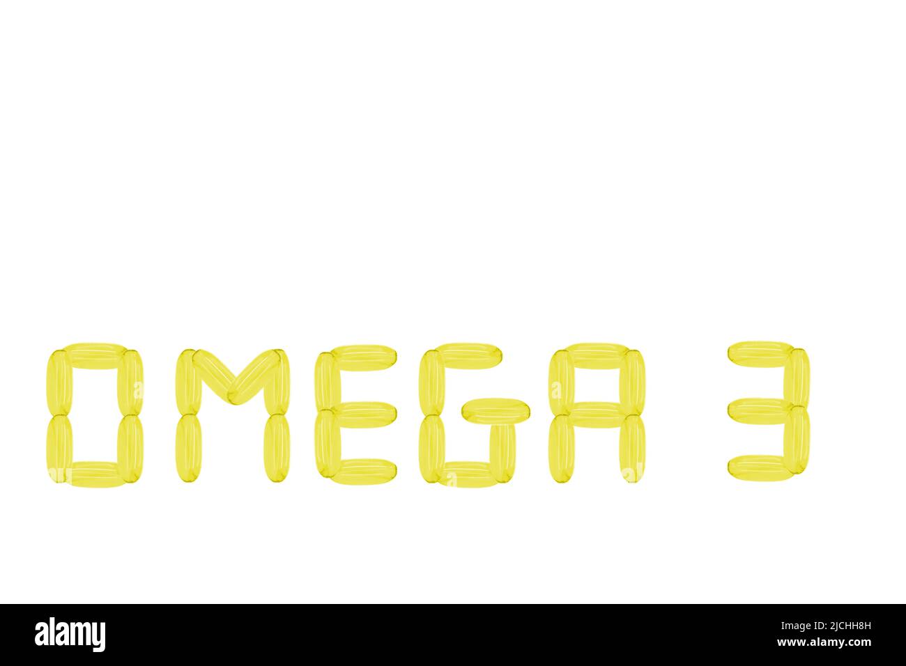 O3 symbol made with gelatin capsules with omega 3, isolated on white ...