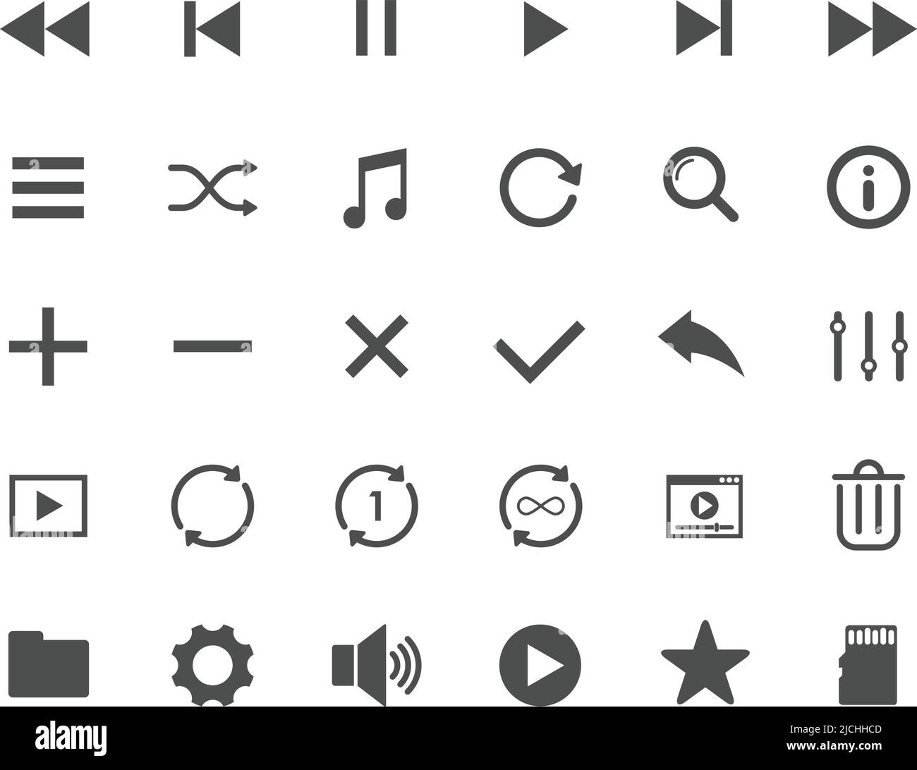 Media player web icons. Ui elements Stock Vector Image & Art - Alamy