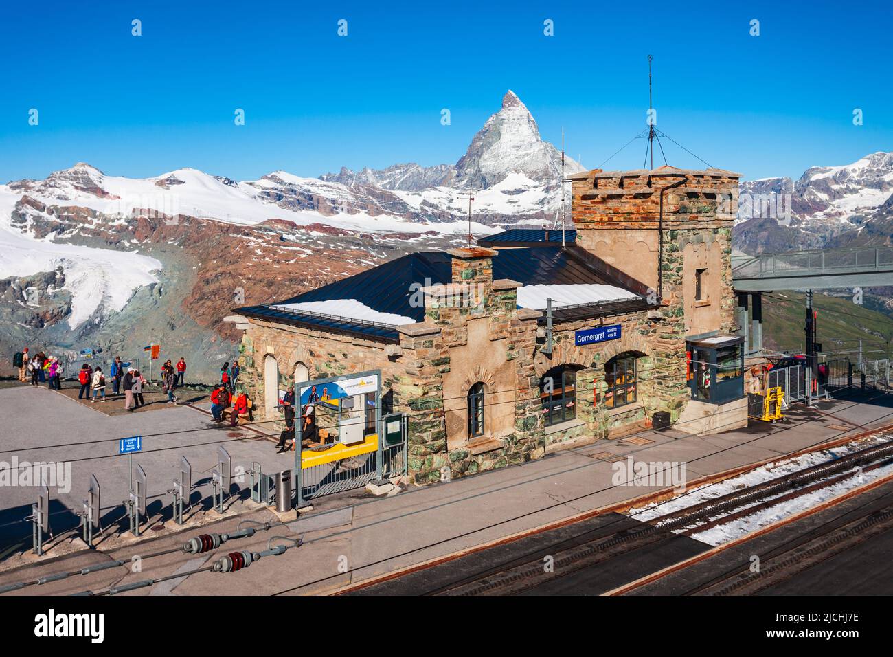 ZERMATT, SWITZERLAND - JULY 16, 2019: Gornergrat Bahn Railway, a ...