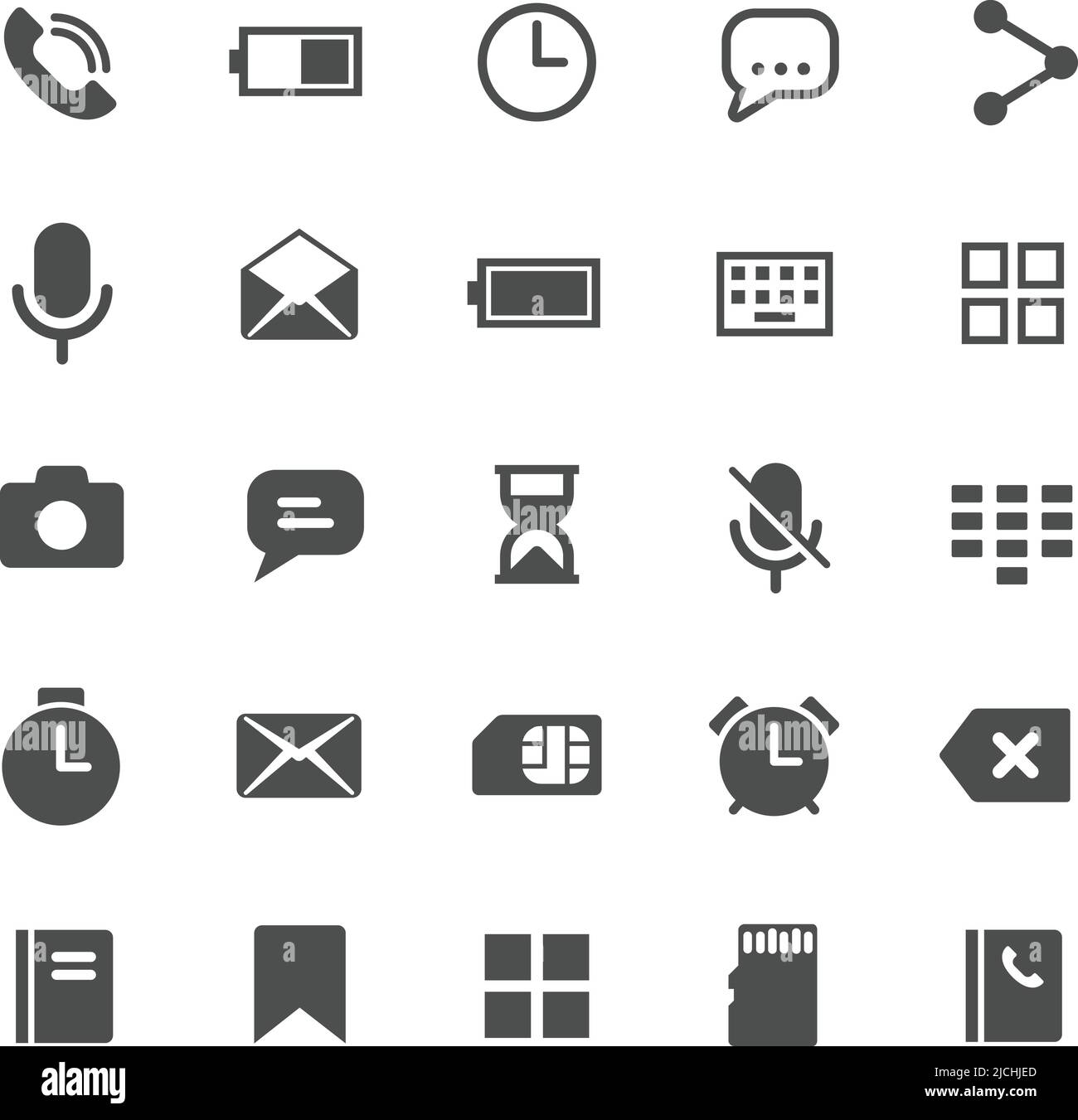 Smartphone functions web icons. Ui elements Stock Vector Image & Art ...