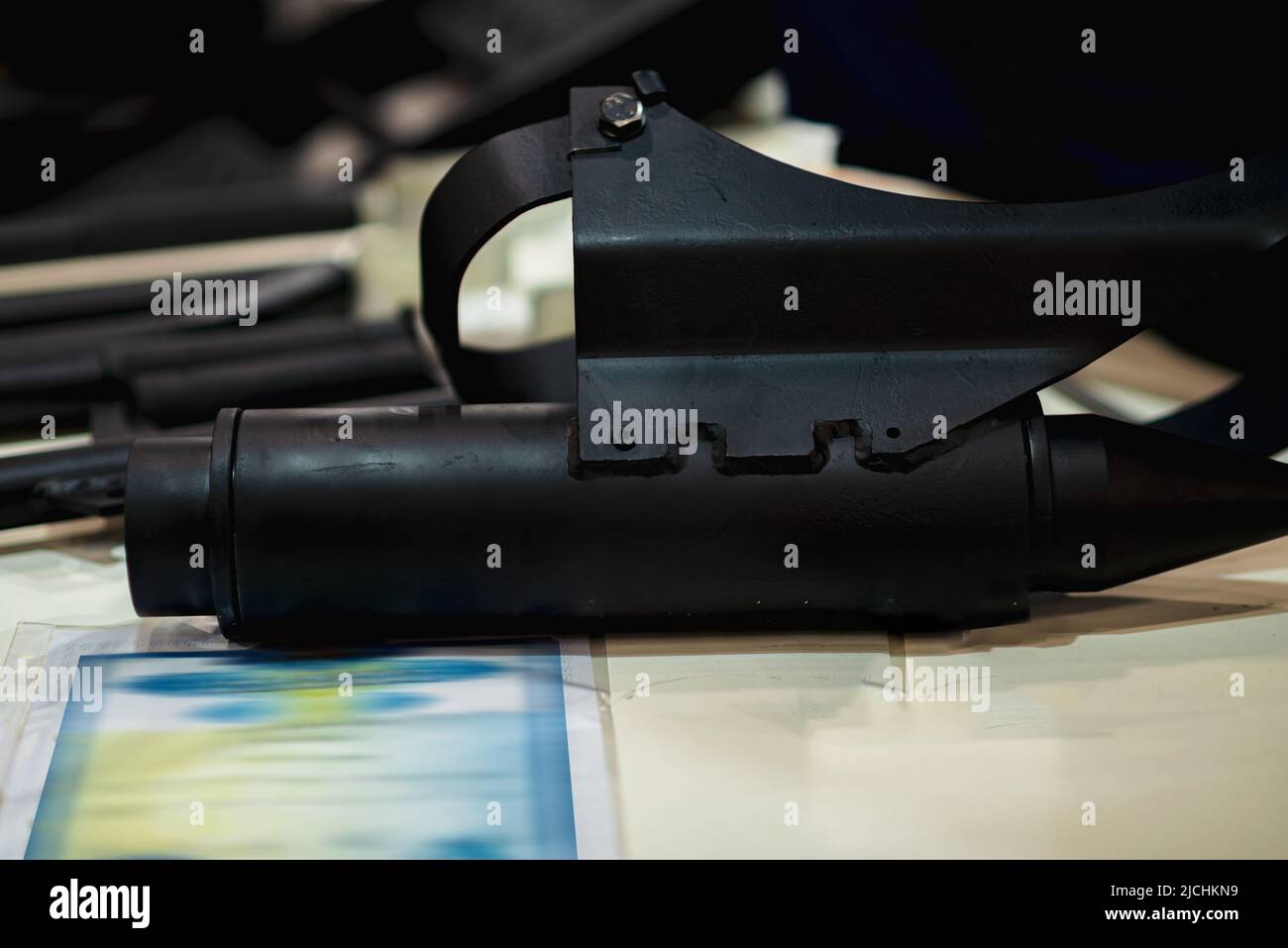 Tool for forced door opening. A police tool for knocking out a door ...