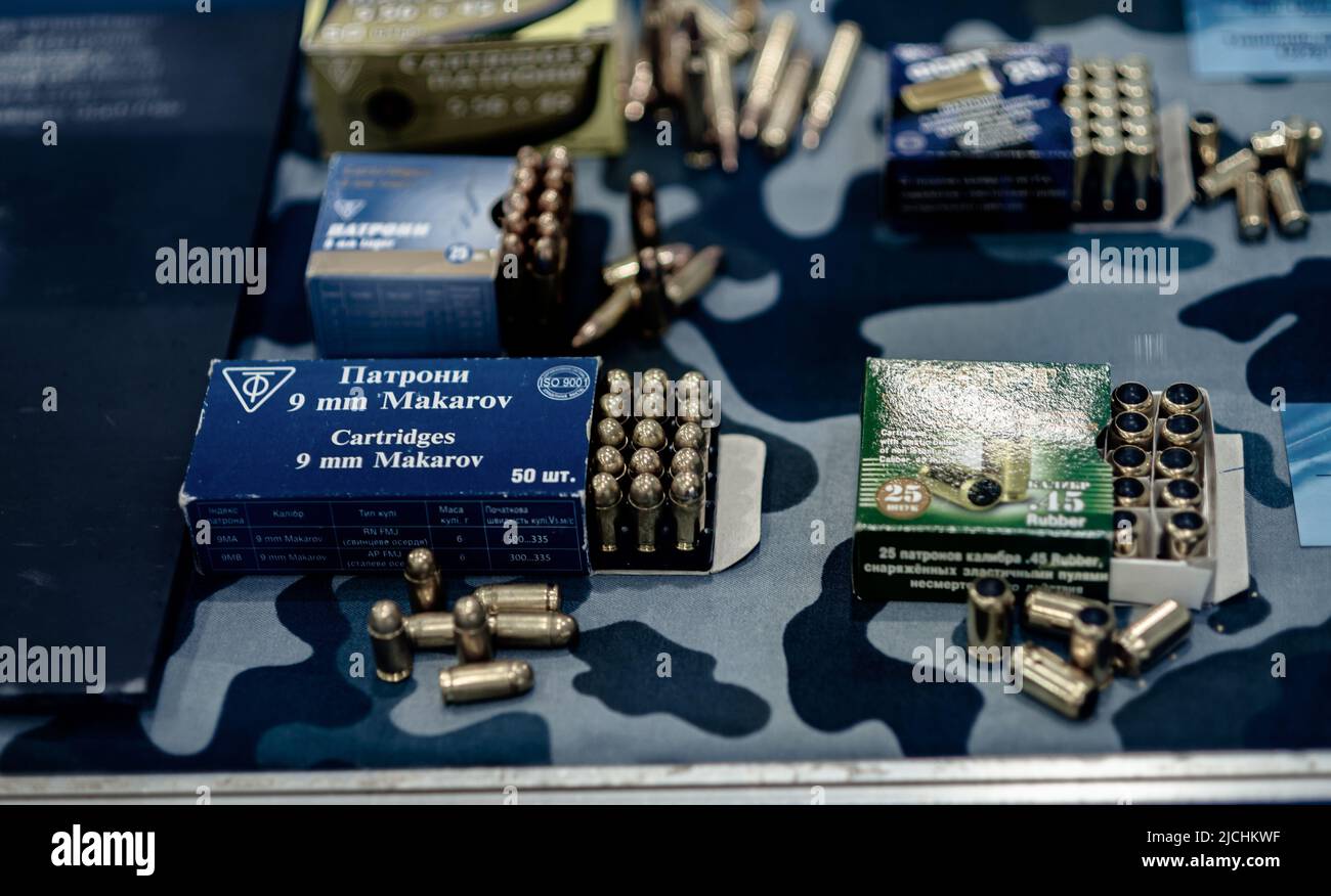 Kyiv, Ukraine - June 15, 2021: Cartridges for the Makarov pistol ...