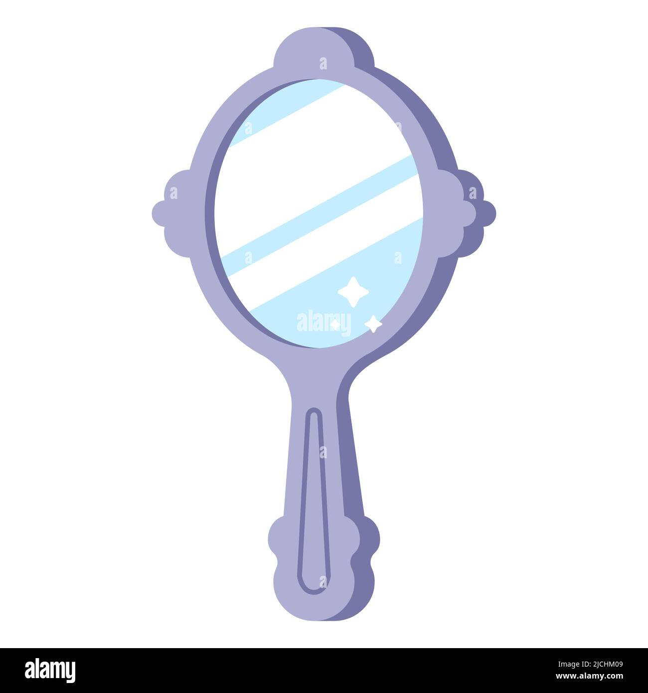 a small feminine mirror for applying makeup. flat vector illustration ...