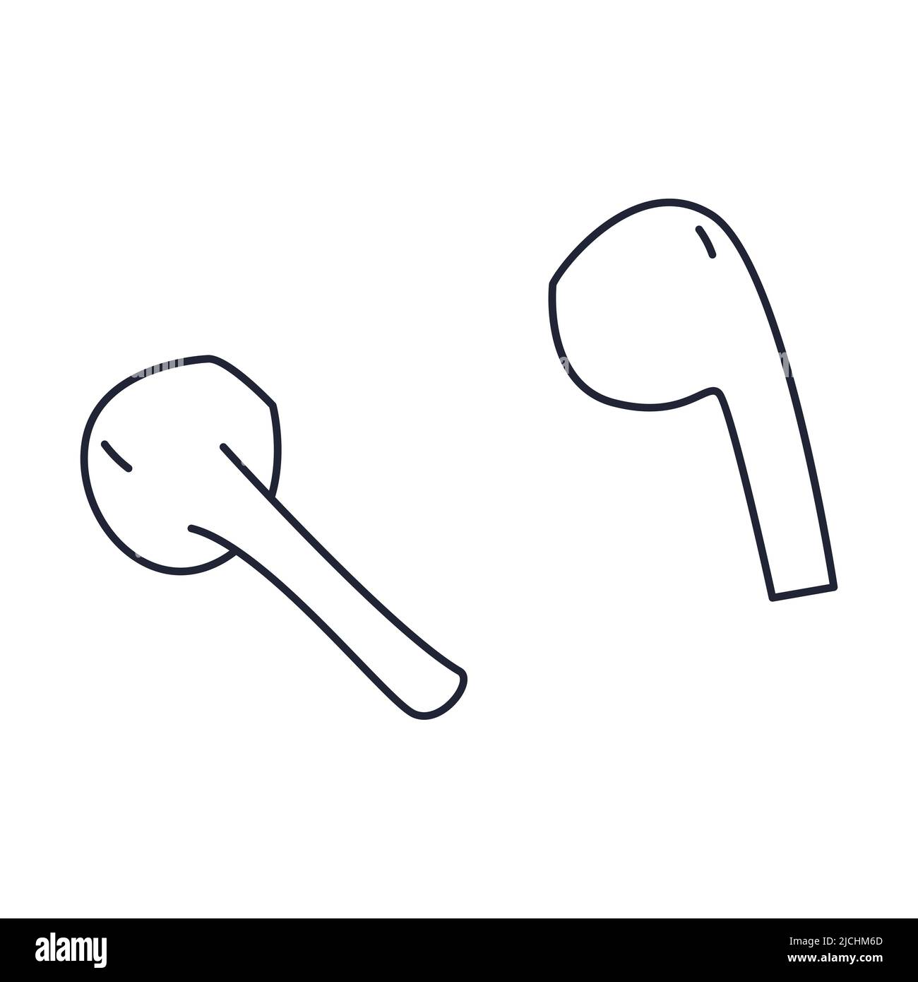 In ear headphones outline Stock Vector Images - Alamy