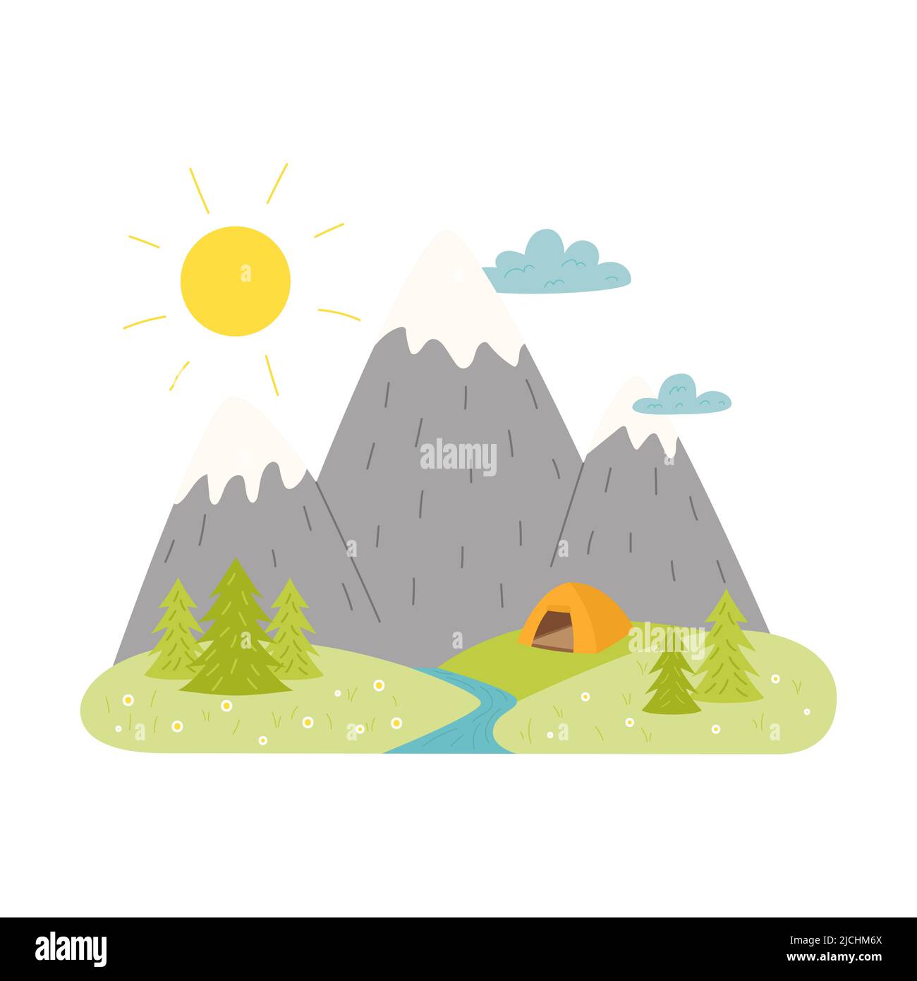 Tent on a hill Stock Vector Images - Alamy