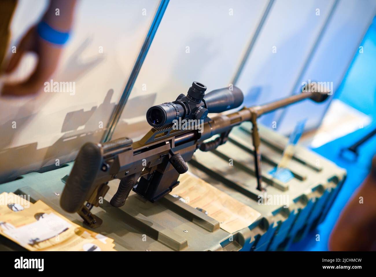 Single-shot long-range large-caliber rifle caliber 14.5 114 Stock Photo ...