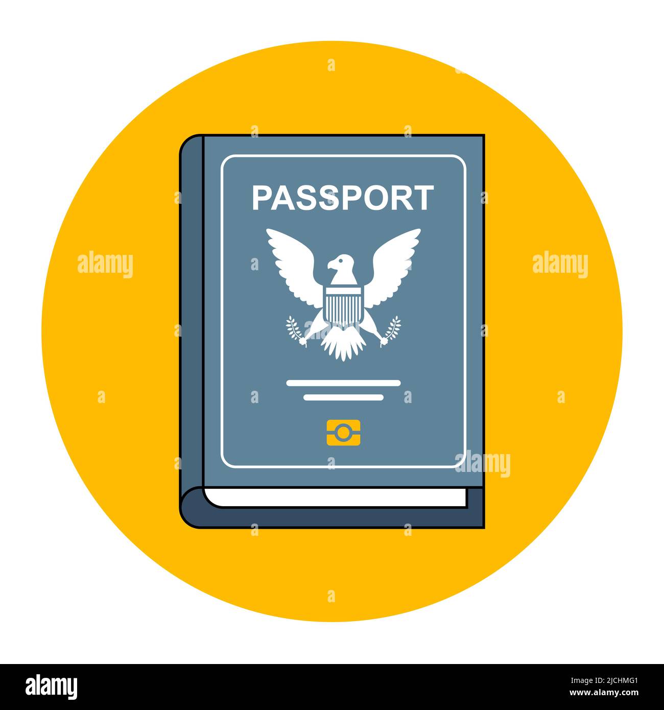 blue passport of a citizen of the country. flat vector illustration ...