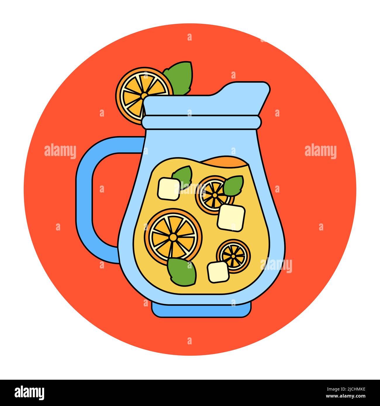 Fresh lemon water in a carafe Stock Vector Images - Alamy