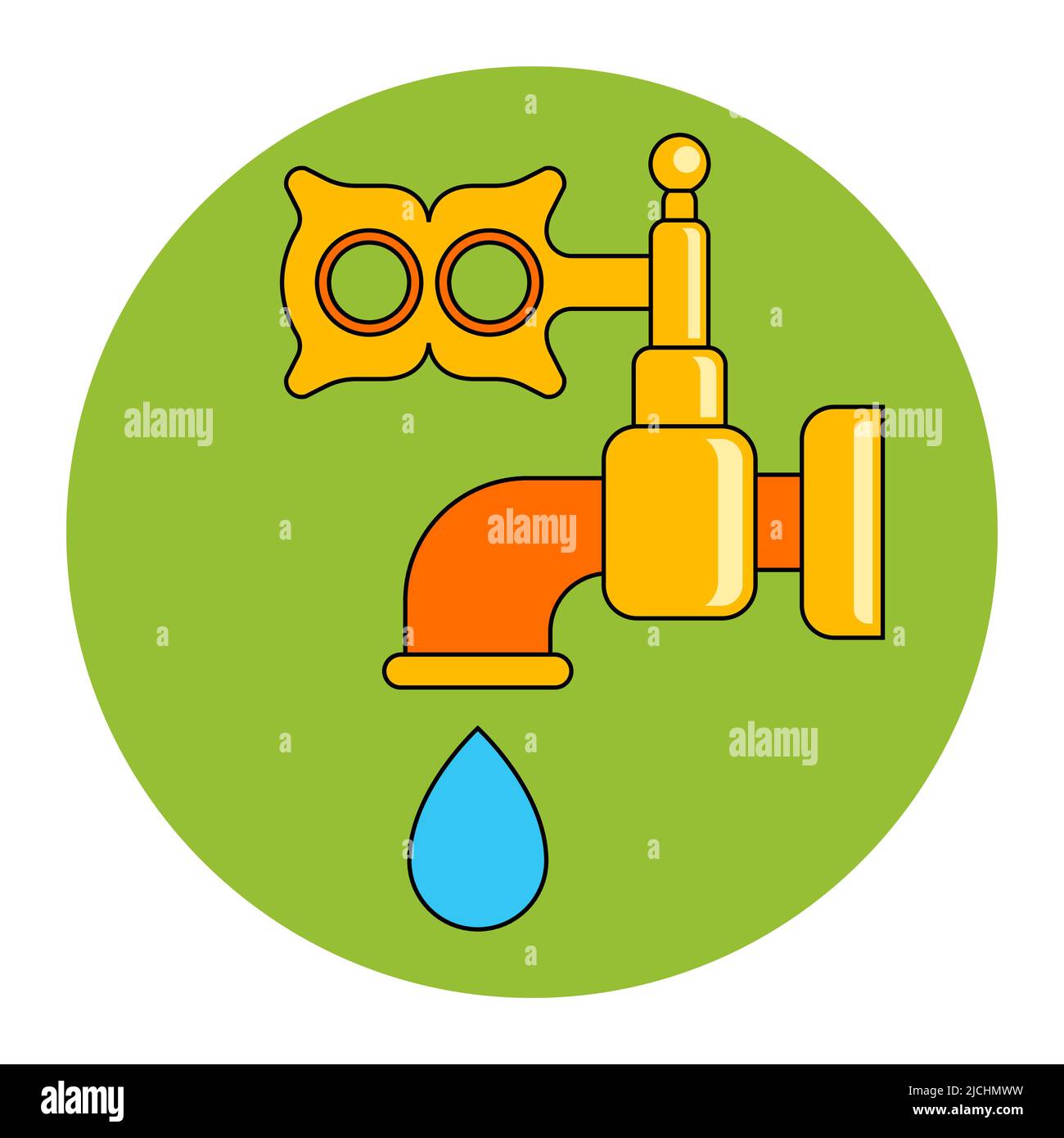 Gold faucet Stock Vector Images - Alamy