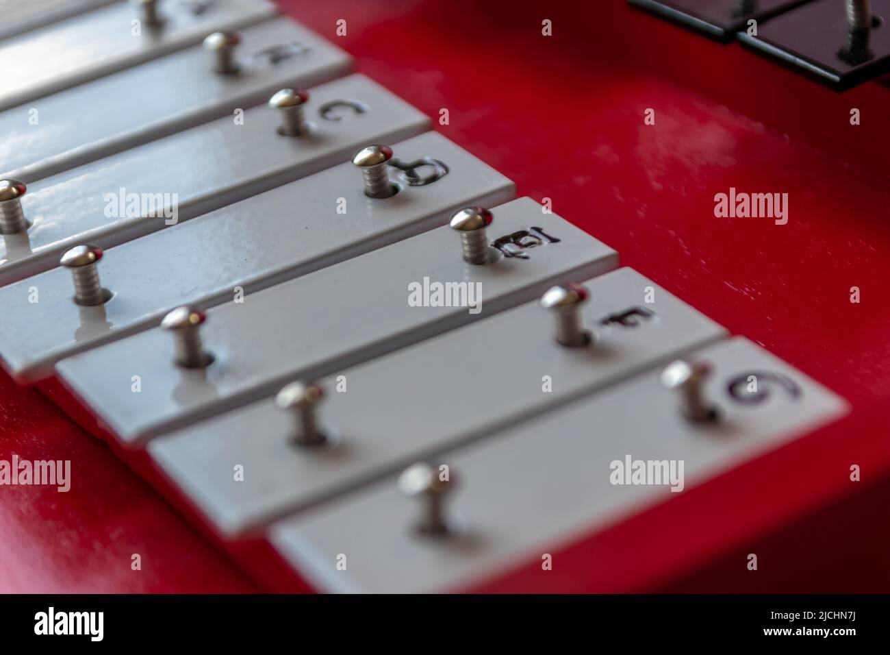 Portable xylophone or sticcado with drum sticks for educational music ...