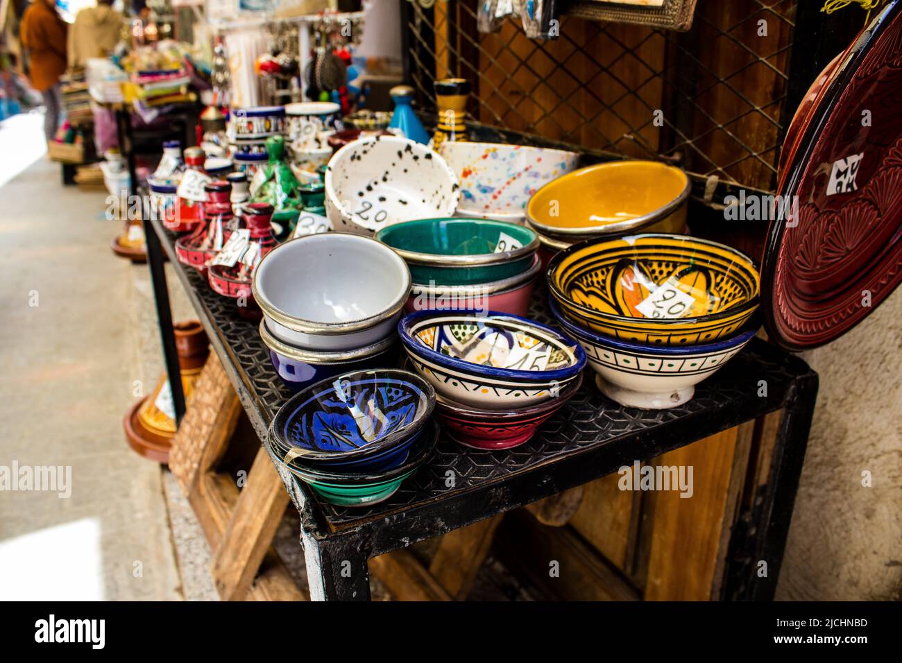 Fez, Morocco - June 12, 2022 The souks of Fez located in the medina are ...