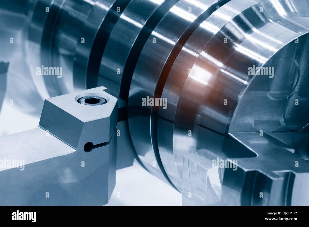 Metal machine tools industry. CNC turning machine high-speed cutting is ...