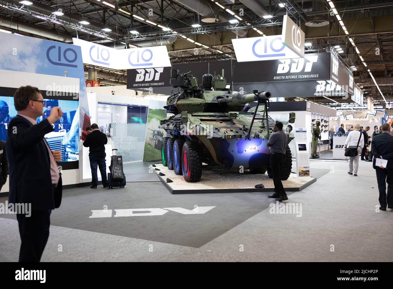 Paris, France, June 13, 2022. armoured vehicles at the Eurosatory ...