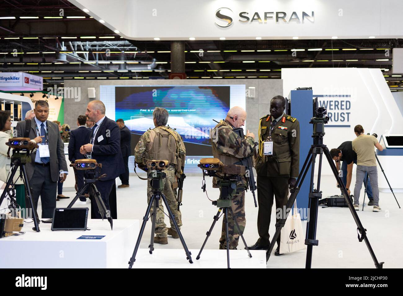 Paris, France, June 13, 2022. Safran stand at the Eurosatory ...