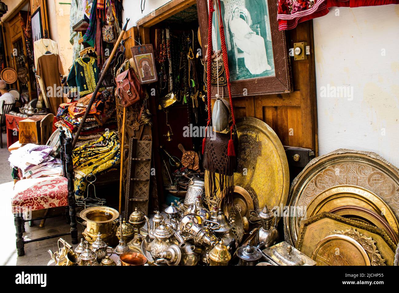 Fez, Morocco - June 12, 2022 The souks of Fez located in the medina are ...