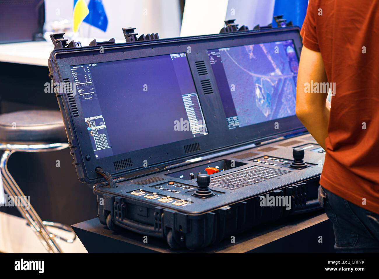 Unmanned aerial vehicle control panel. Defense and military industry ...