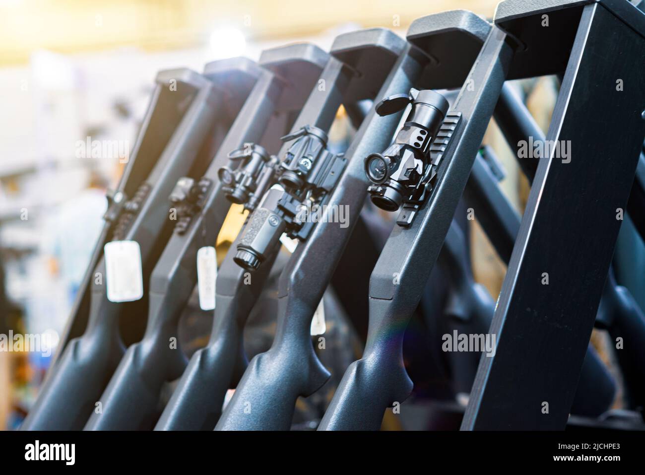 The butt of a rifle with a telescopic sight Stock Photo - Alamy