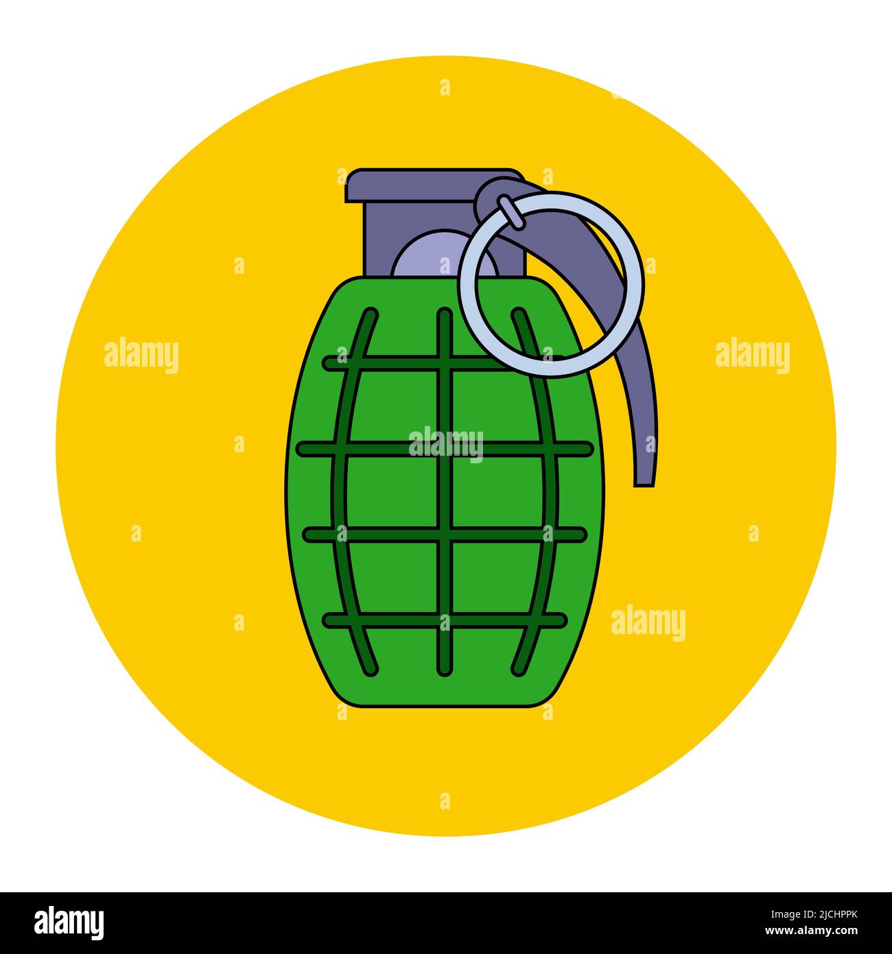 green combat grenade. chica on a grenade. military weapon. flat vector ...