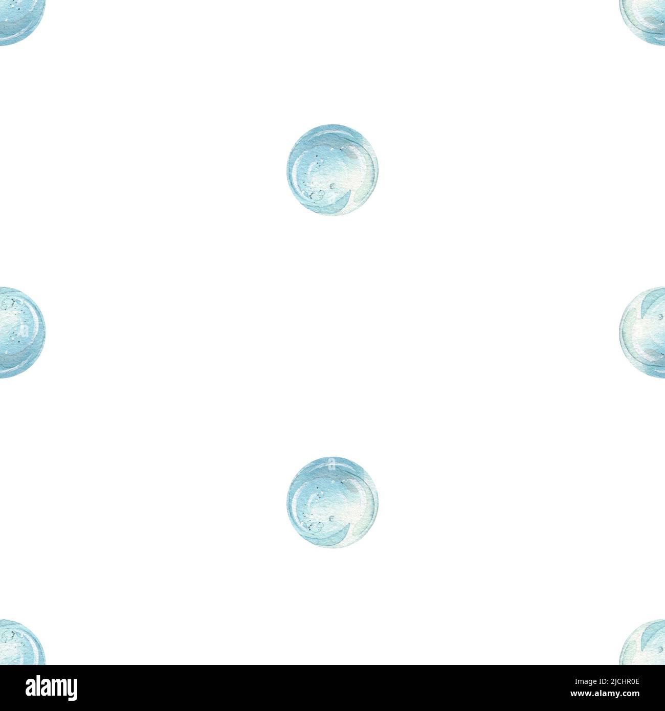 Watercolor illustration pattern bubbles, water, sea, ocean. Simple ...