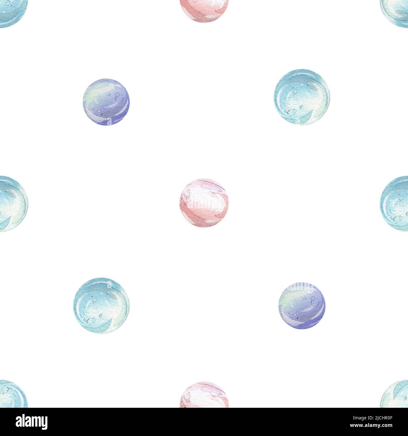 Watercolor illustration pattern bubbles, water, sea, ocean. Simple ...