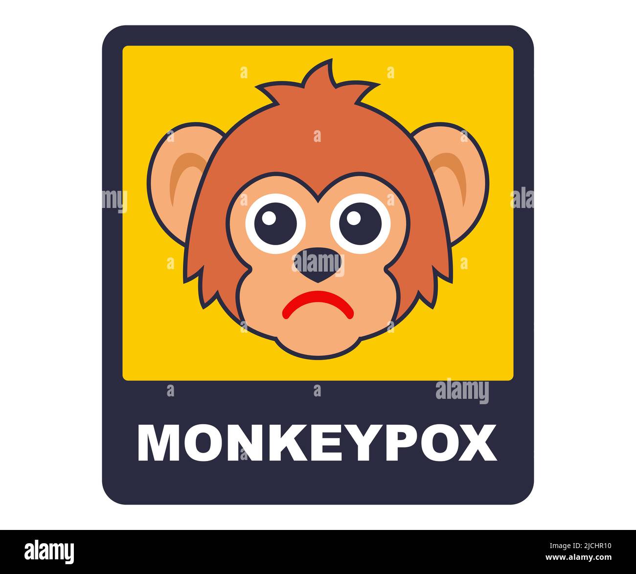 monkeypox icon. sad muzzle of a sick monkey. flat vector illustration ...
