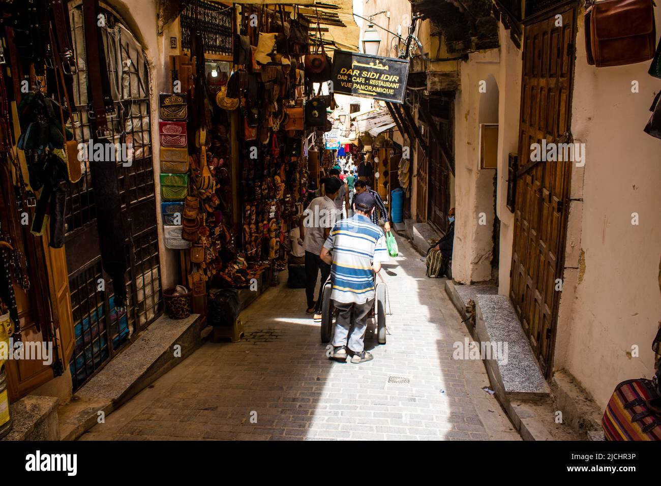Fez, Morocco - June 12, 2022 The souks of Fez located in the medina are ...