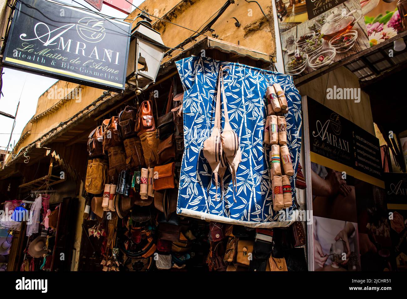 Fez, Morocco - June 12, 2022 The souks of Fez located in the medina are ...